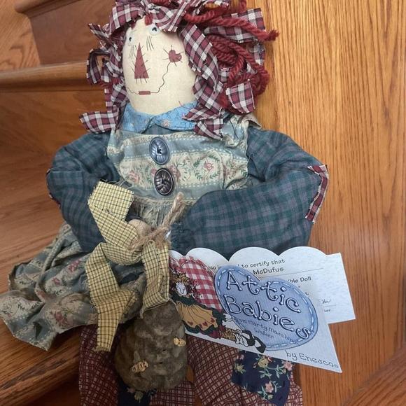 Attic Babies | Toys | Vtg Attic Babies Signed Tag Rag Doll Raggedy ...
